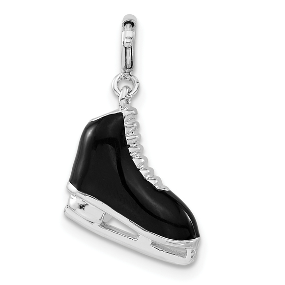 Hail Mary Gifts | Jewelry | Sterling Silver 3d Black Enamel Ice Skate ...